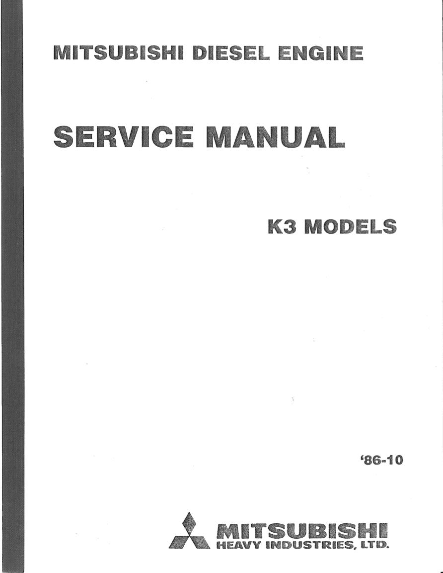 Instruction manual Mitsubishi K3A, K3B, K3C, K3D, K3E engine | Shop4Trac
