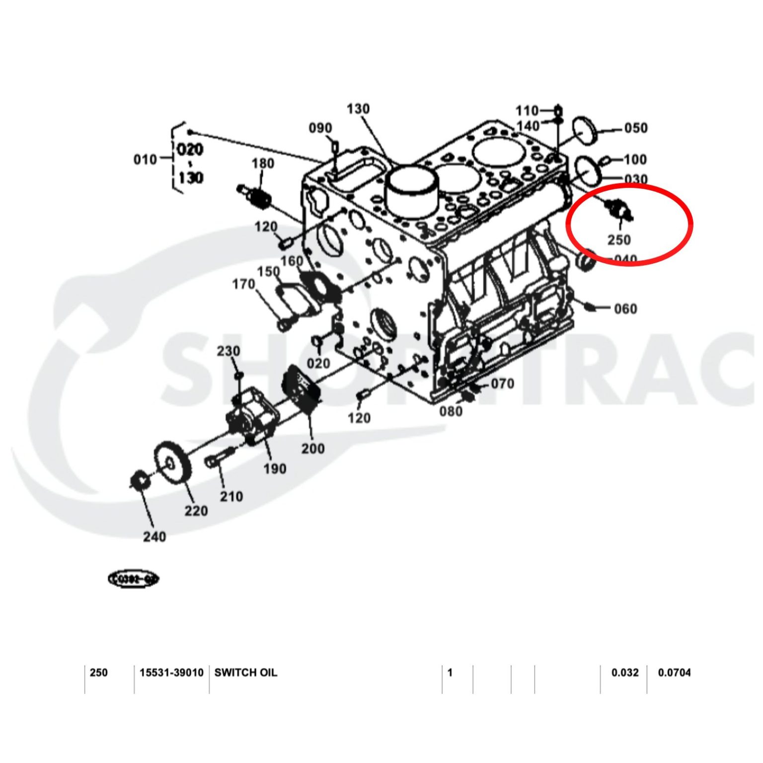 Oil pressure switch Kubota | Iseki | Mitsubishi | Yanmar | Hinomoto ...