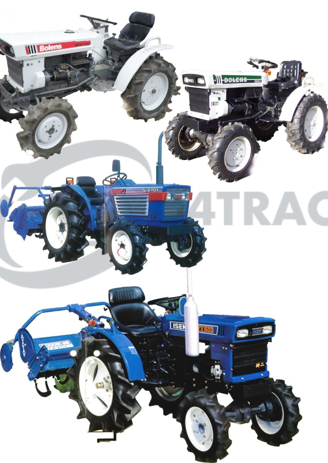 Bolens G152 = Iseki TX1300 or TX1410 Bolens G174 as TX1510