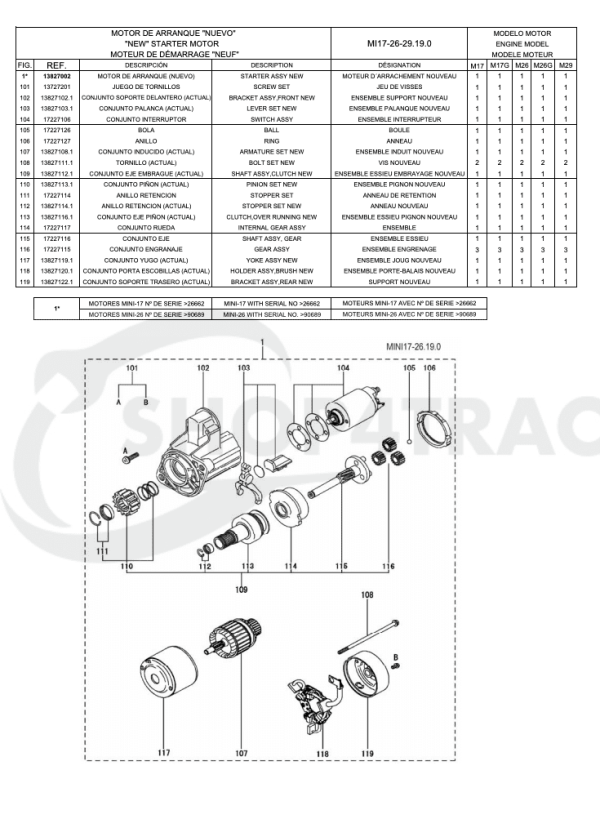 Starter motor L3E | OEM Mitsubishi | 14 teeth | Solé | Terex | Vetus ...